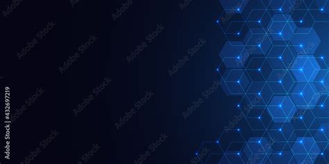 Abstract Background With Geometric Shapes And Hexagon Pattern Illustration For Medicine