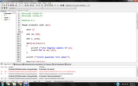 Dev C ERROR Al Pasar Un Vector A Una Funcion