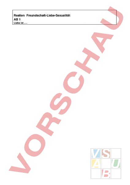 Arbeitsblatt Liebe Und Beziehung Lebenskunde Sexualerziehung