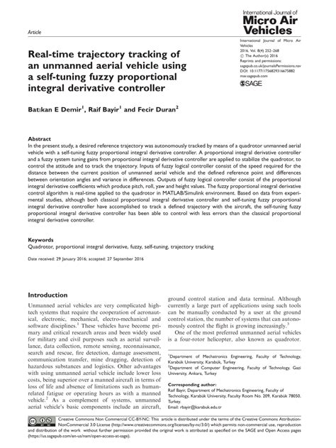 Pdf Real Time Trajectory Tracking Of An Unmanned Aerial Vehicle Using