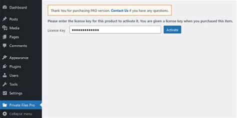 Documentation User Private Files