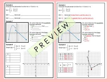 Piecewise Functions Foldable For Interactive Notebooks By Leck Nhotsoubanh