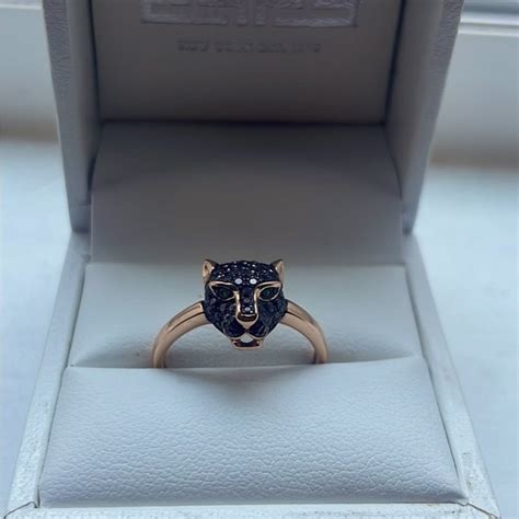 Effy Accessories Effy Signature 4k Rose Gold Black Diamond Emerald Mini Ring 46 Size 8