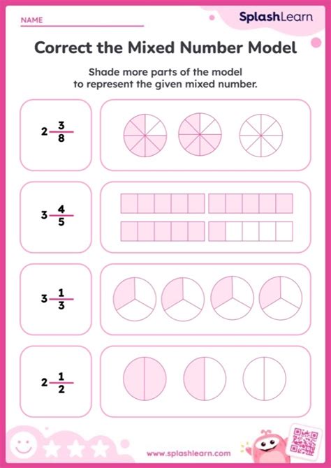 5th Grade Math Fractions Using Models Worksheets Free And Printable Splashlearn