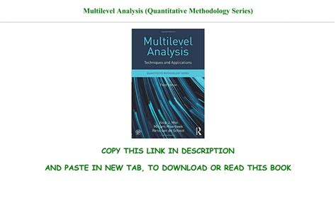 ~ pdf book multilevel analysis quantitative methodology series [full]