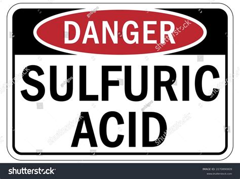 Sulfuric Acid Chemical Warning Sign Labels Stock Vector Royalty Free