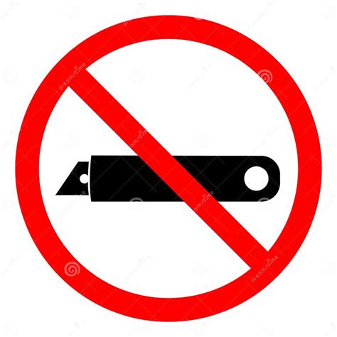 No Box Cutters Do Not Use Blades Symbol Sign Vector Illustration Isolate On White Background