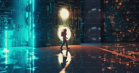 미래 우주 정거장과 우주 비행사 공상 과학과 판타지 개념 이것은 3d 렌더링 그림입니다 사진 Unsplash의 우주비행사 이미지