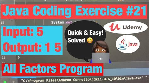 All Factors Program Quick And Easy Java Programming Solved 21 Java Coding Exercise Youtube