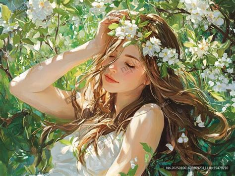 ai创作图写实唯美插画 唯美少女与花系列 唯美人物油画 春天少女插画 唯美花下少女 浪漫少女插画 数字美女插画 唯美美女插图 手绘茉莉花女 森