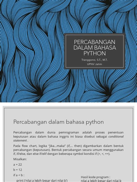 Percabangan Dalam Bahasa Python Pdf