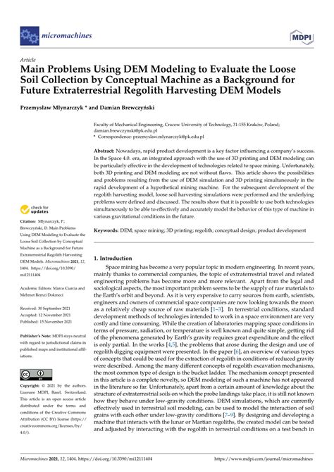 PDF Main Problems Using DEM Modeling To Evaluate The Loose Soil Collection By Conceptual