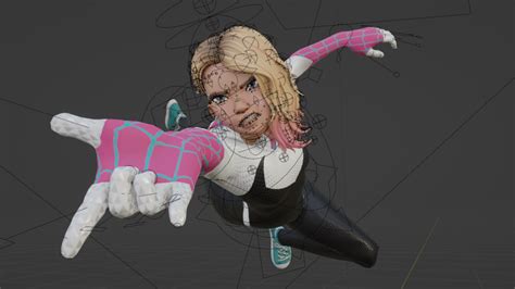 Spider Gwen Across The Spider Verse Rig For Blender