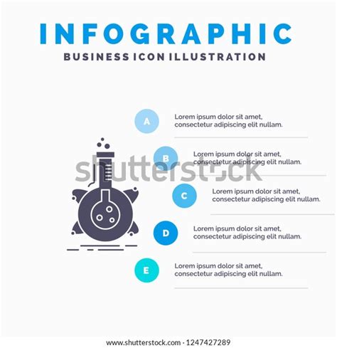 Research Laboratory Flask Tube Development Infographics Stock Vector