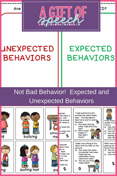 Expected And Unexpected Behaviors Worksheet Printable Calendars At A