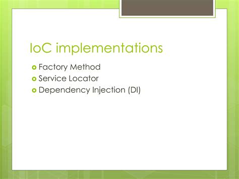 Spring Framework And Inversion Of Control Ppt