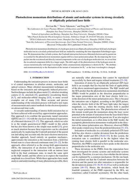 Pdf Photoelectron Momentum Distributions Of Atomic And Molecular Systems In Strong Circularly