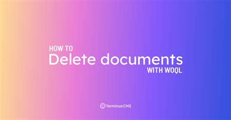How To Delete Documents Using Woql