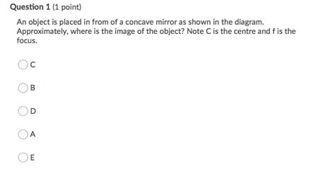 Solved C Object D E A B F Question Point An Object Chegg