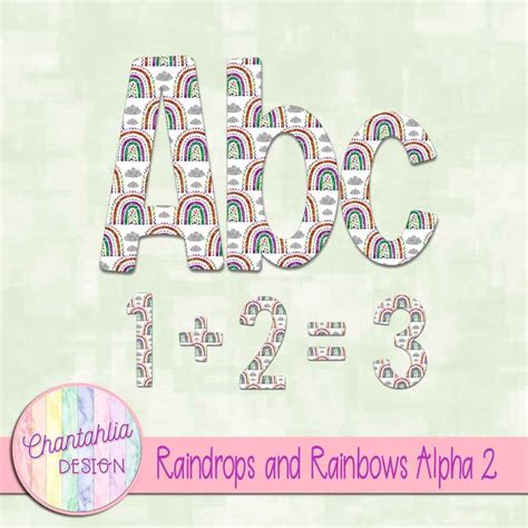 Free Alpha In A Raindrops And Rainbows Design For Digital Scrapbooking