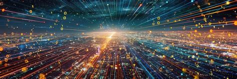 Premium Photo Dynamic Data Display Streams Of Data Flow Through A Digital Network Symbolizing