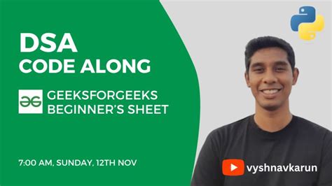 Join The Code Along Session For Gfg Vyshnav Karun Somasundaram Posted On The Topic Linkedin