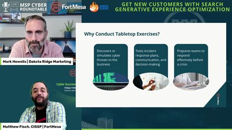 Fortmesa On Linkedin Matthew Fisch Cissp From Fortmesa Introduces Tabletop Exercises…