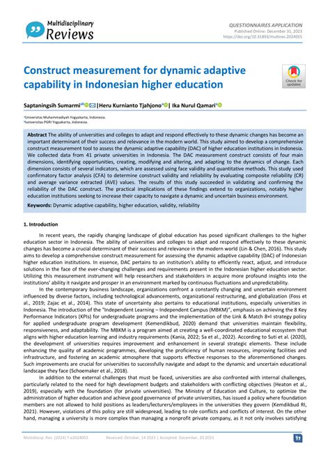 Pdf Construct Measurement For Dynamic Adaptive Capability In