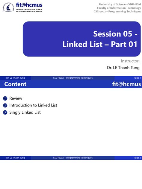 2023 Slot05 Linkedlist Part01 Pdf Pointer Computer Programming Computer Science