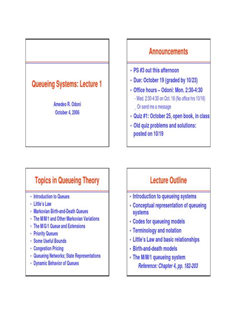 queing systems lecture 1 pdf applied mathematics systems science