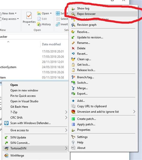 Get The Subversion SVN For A File Using Tortoise SVN