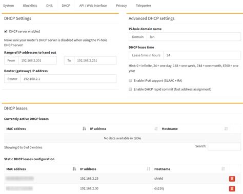 correct asus router configuration to delegate dhcp to pihole r pihole