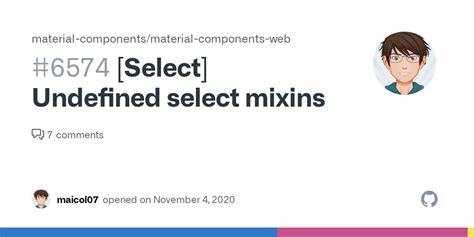 Select Undefined Select Mixins · Issue 6574 · Material Components