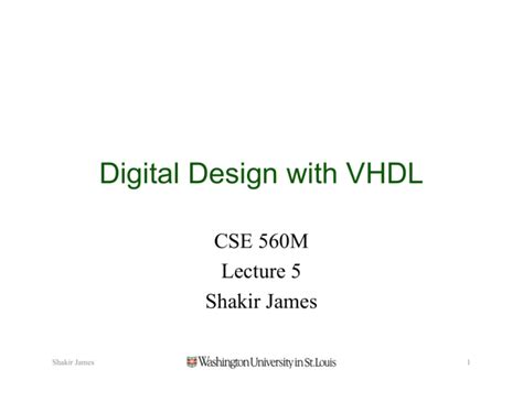Digital Design With Vhdl
