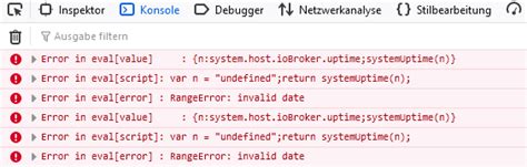 Vis Javascript Error Rangeerror Invalid Date
