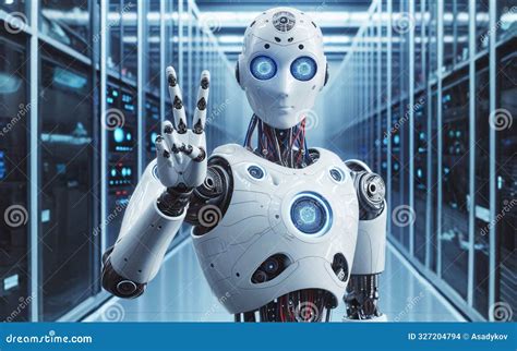 Ai Robot Artificial Intelligence Peace Hand Gesture Harmony Symbol