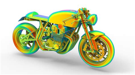 3d Rendering Finite Element Analysis Of Engine Pistons Stock Illustration Illustration Of