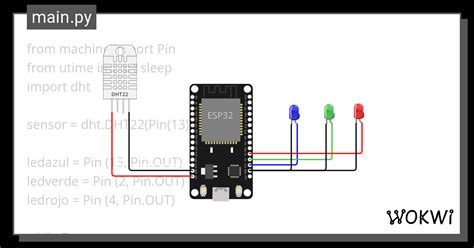 Práctica 9 Sensor De Temperatura Con Leds Pyton Wokwi Esp32 Stm32 Arduino Simulator