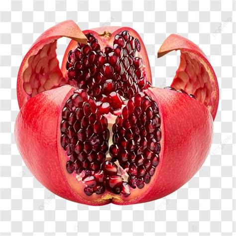 Fresh Pomegranate Fruit Cut Open Showing Juicy Seeds Pomegranate
