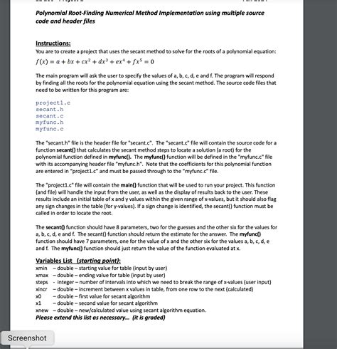 Solved Polynomial Root Finding Numerical Method