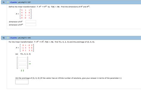 Solved Define The Linear Transformation T R N Rightarrow Chegg