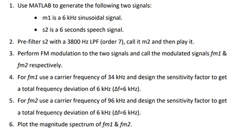 Solved 1 Use Matlab To Generate The Following Two Signals