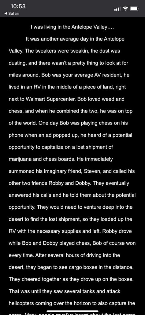 School Project Where We All Took Turns Writing A Story Taking Over From