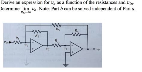 solved derive an expression for vo as a function of the