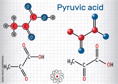 Pyruvic Acid Pyruvate Molecule It Is The Simplest Of The Alpha Keto Acids Structural