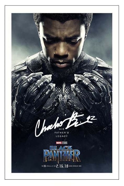 Chadwick Boseman Black Panther Tchalla Signed 12x8