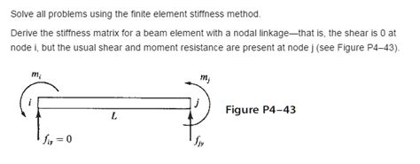 Solved Solve All Problems Using The Finite Element Stiffness Method Derive The Stiffness