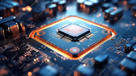 Premium Photo Electronic Circuit Board With Processor Central Computer Processors Cpu Concept