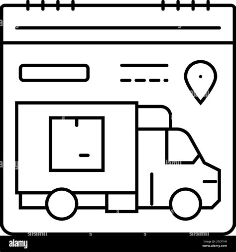 Delivery Scheduling Logistic Manager Line Icon Vector Illustration