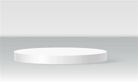 단일 디스크 연단 장면 우승자 받침대 쇼룸 포디움 장면을 위한 흰색 실린더 템플릿 제품 프레젠테이션을 위한 벡터 화이트 받침대 3차원 형태에 대한 스톡 벡터 아트 및 기타